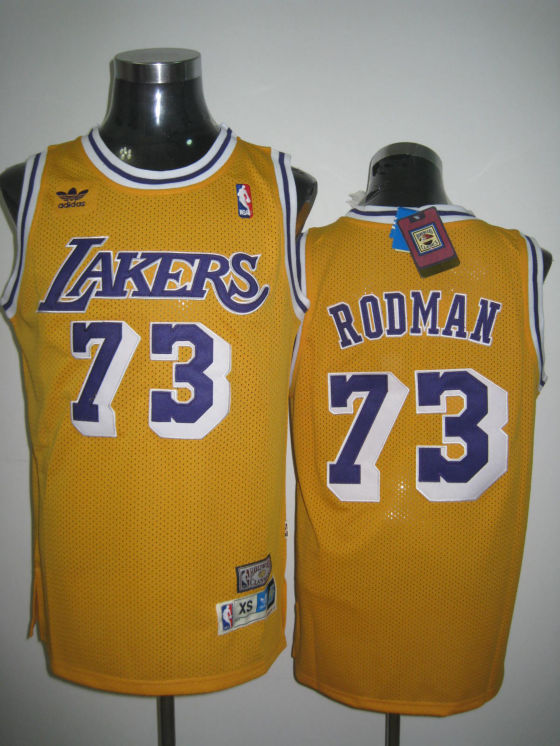 Cheap Adidas NBA Los Angeles Lakers 73 Dennis Rodman Swingman Yellow ...